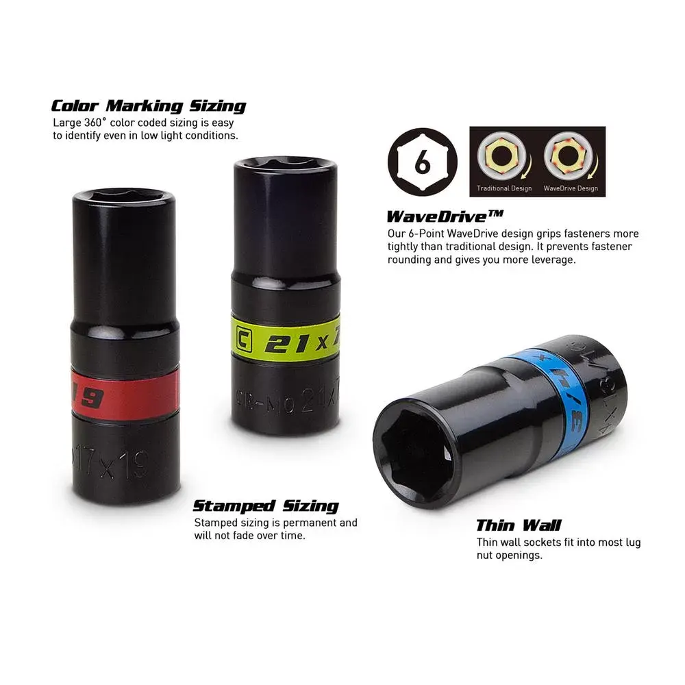 Capri Tools 1/2 In. Drive SAE/Metric Impact Flip Socket Set 4-Piece ...